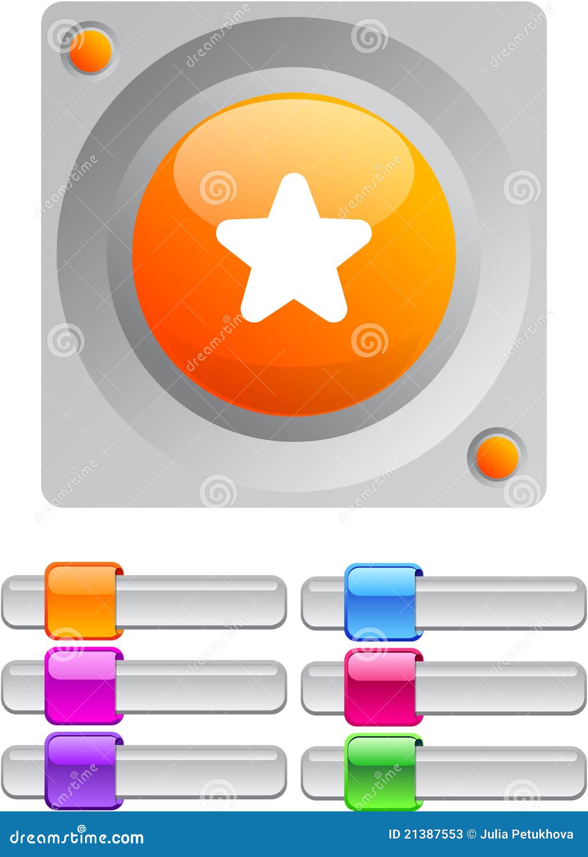 Star color round button. stock vector. Illustration of purple - 21387553