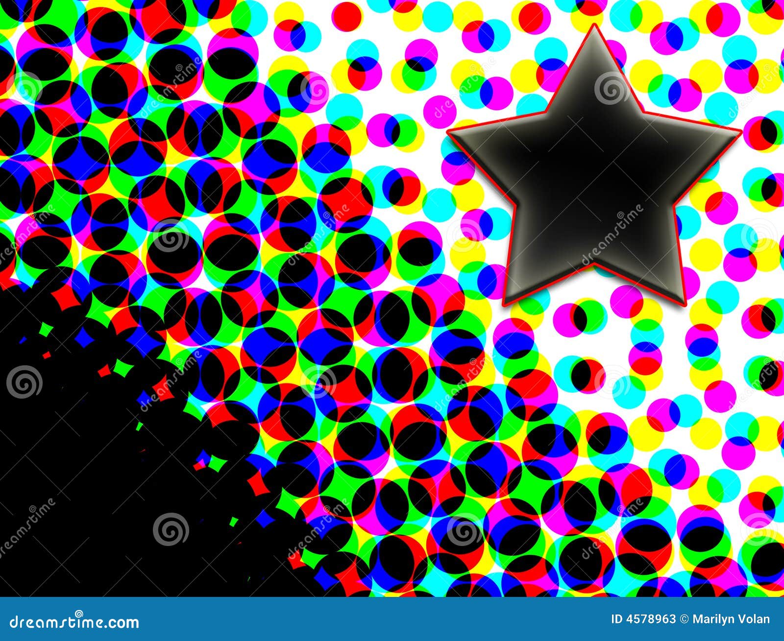 Star on Colorful Halftone Dots Stock Illustration - Illustration of ...