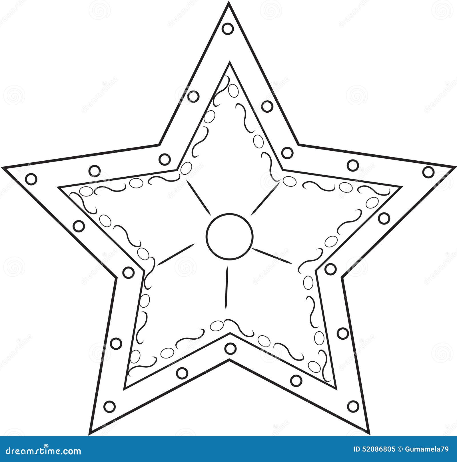 You Are A Star. Coloring Page. Black And White Vector Illustration ...