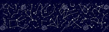 Star Constellation Border. Night Sky Map or Chart Stock Vector ...