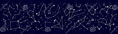 Star Constellation Border. Night Sky Map or Chart Stock Vector ...