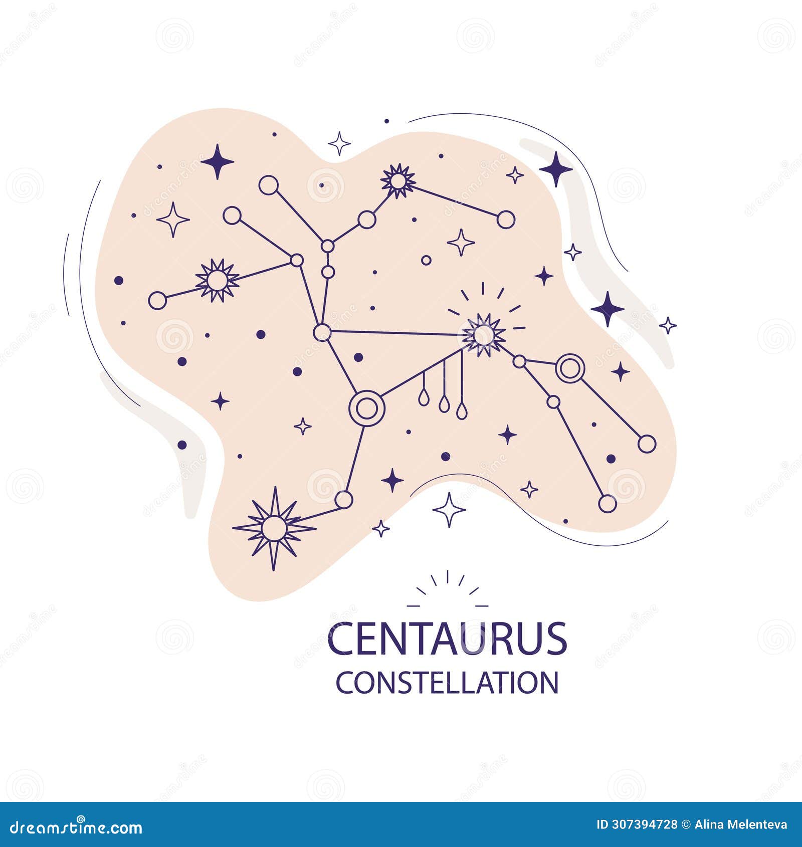 Star Constellation Centaurus Vector Illustration Stock Vector ...