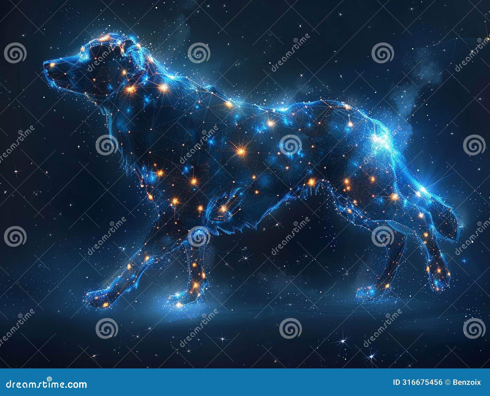 Star Constellation Forming a Mythical Creature Stock Photo - Image of ...