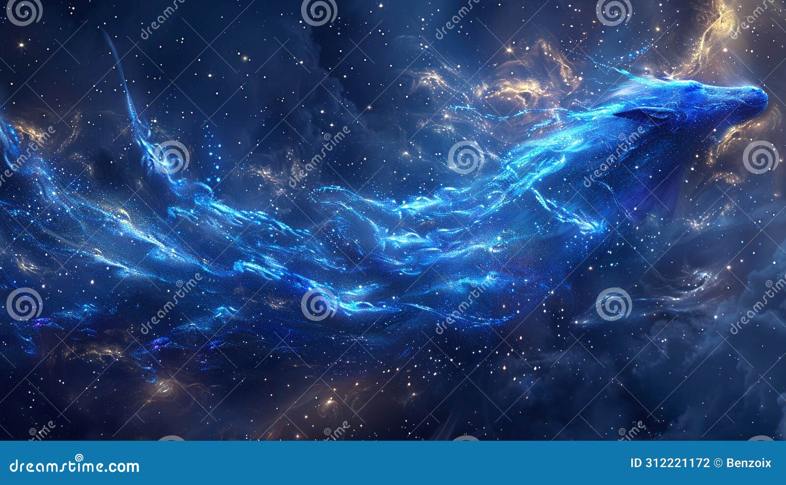 Star Constellation Forming a Mythical Creature Stock Photo - Image of ...