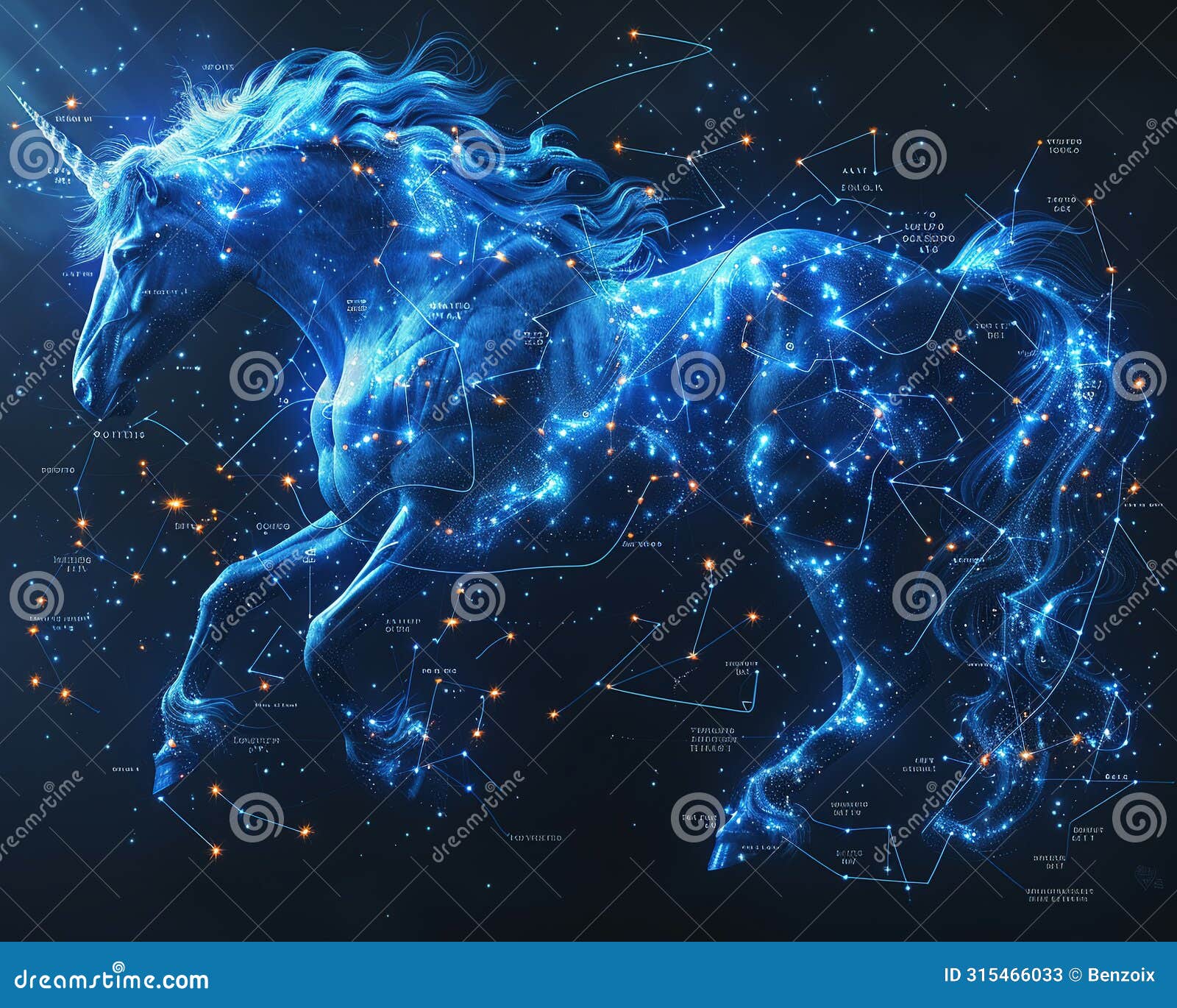 Star Constellation Forming a Mythical Creature Stock Image - Image of ...