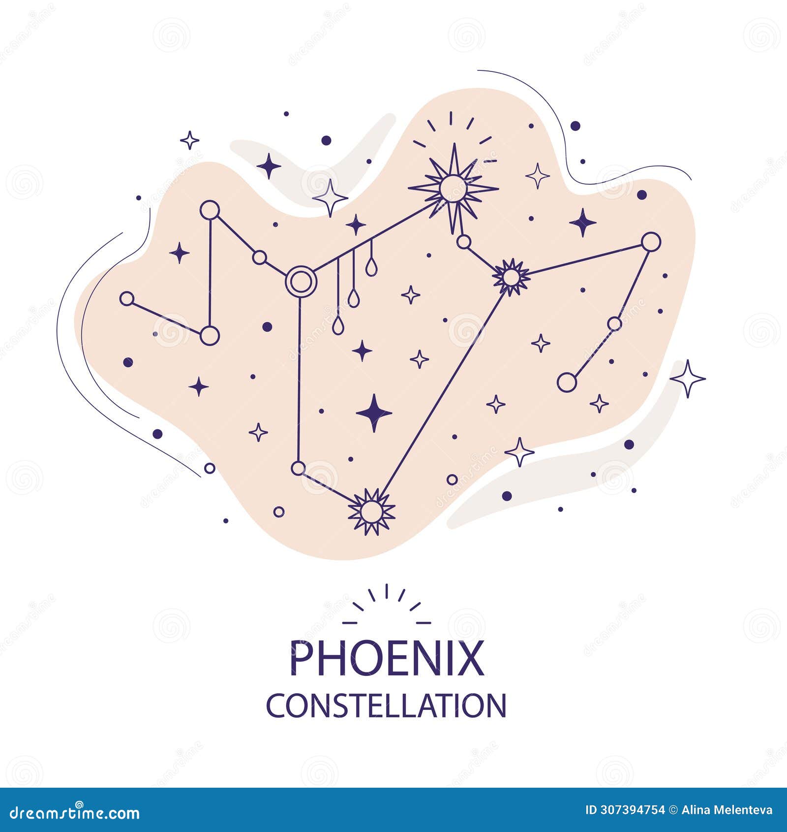 Phoenix Constellation. Stars In The Night Sky. Cluster Of Stars And ...