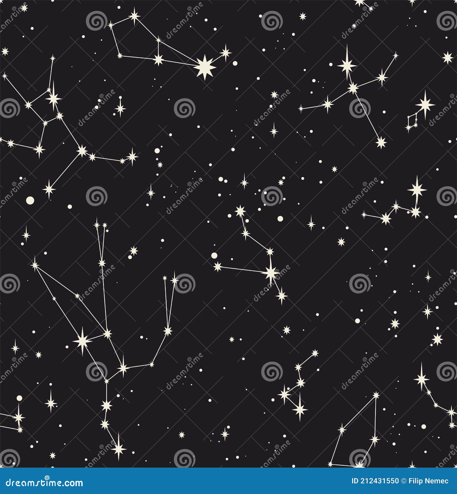 Star Constellation Seamless Vector Pattern Stock Vector - Illustration ...