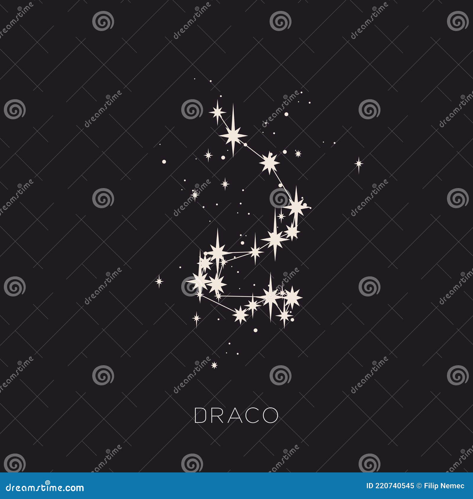 Star Constellation Space Zodiac Draco Vector Stock Vector ...
