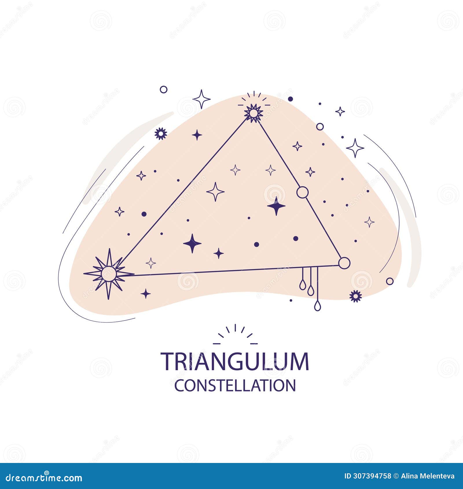 Constellation Triangulum Australe, Southern Triangle Cartoon Vector ...