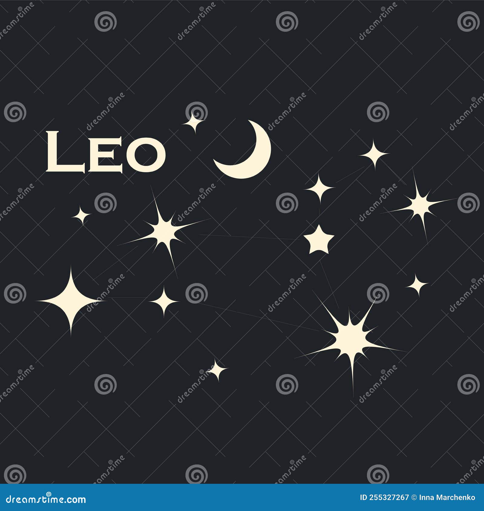 Star Constellation Zodiac Leo. Vector Stock Vector - Illustration of ...