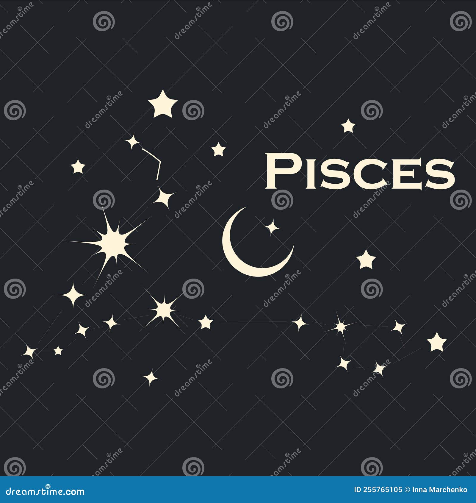 Star Constellation Zodiac Pisces Vector. Stock Vector - Illustration of ...