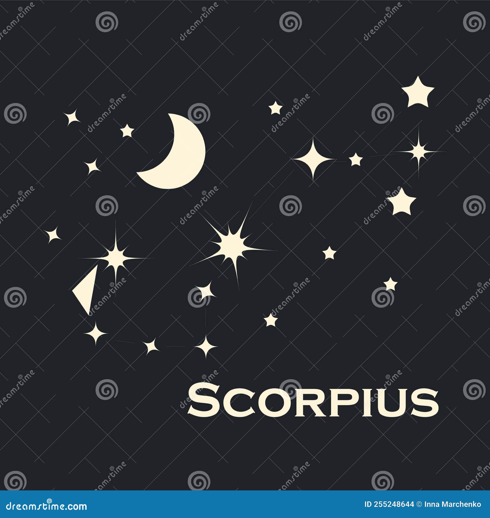 Zodiac Scorpius Seamless Pattern Background Cartoon Vector ...