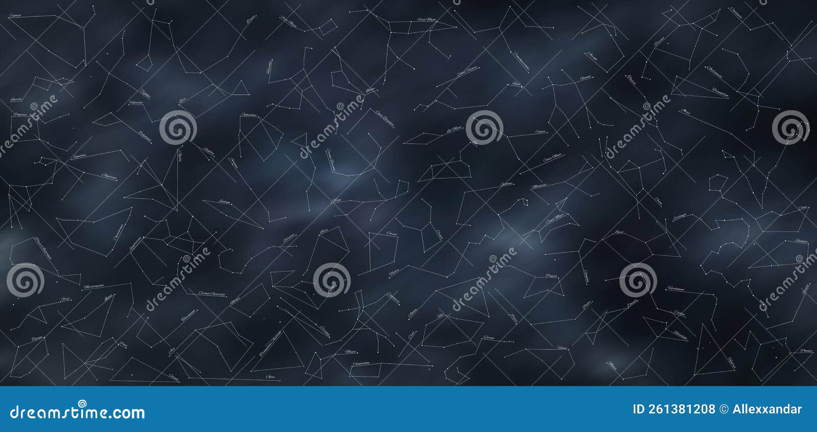 Star Constellations Map with All 88 Constellations Stock Photo - Image ...
