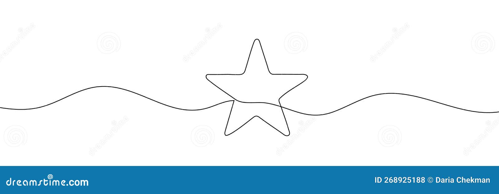 Star Continuous Drawing, One Line Illustration. Stock Vector ...