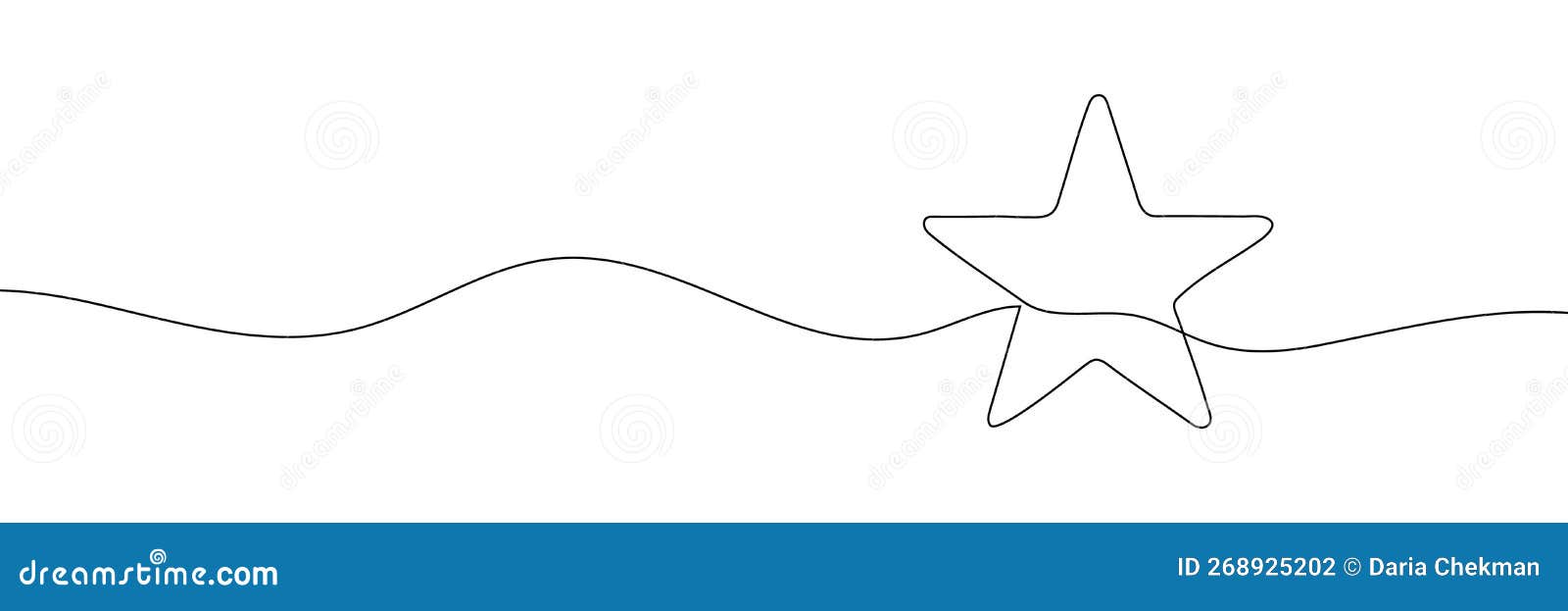 Star Continuous Drawing, One Line Illustration. Stock Vector ...