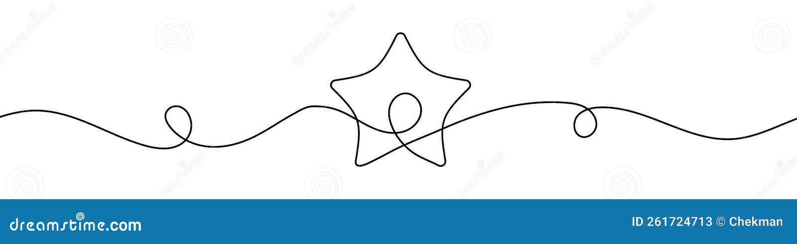 Star in Continuous Line Drawing Style. Line Art Star Icon. Abstract ...