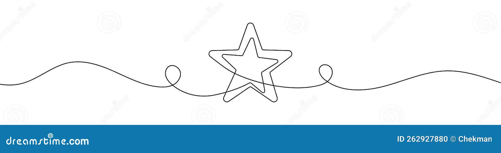 Star in Continuous Line Drawing Style. Line Art Star Icon. Abstract ...