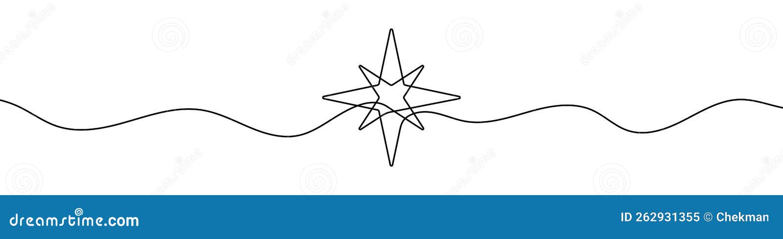 Star in Continuous Line Drawing Style. Line Art Star Icon. Abstract ...