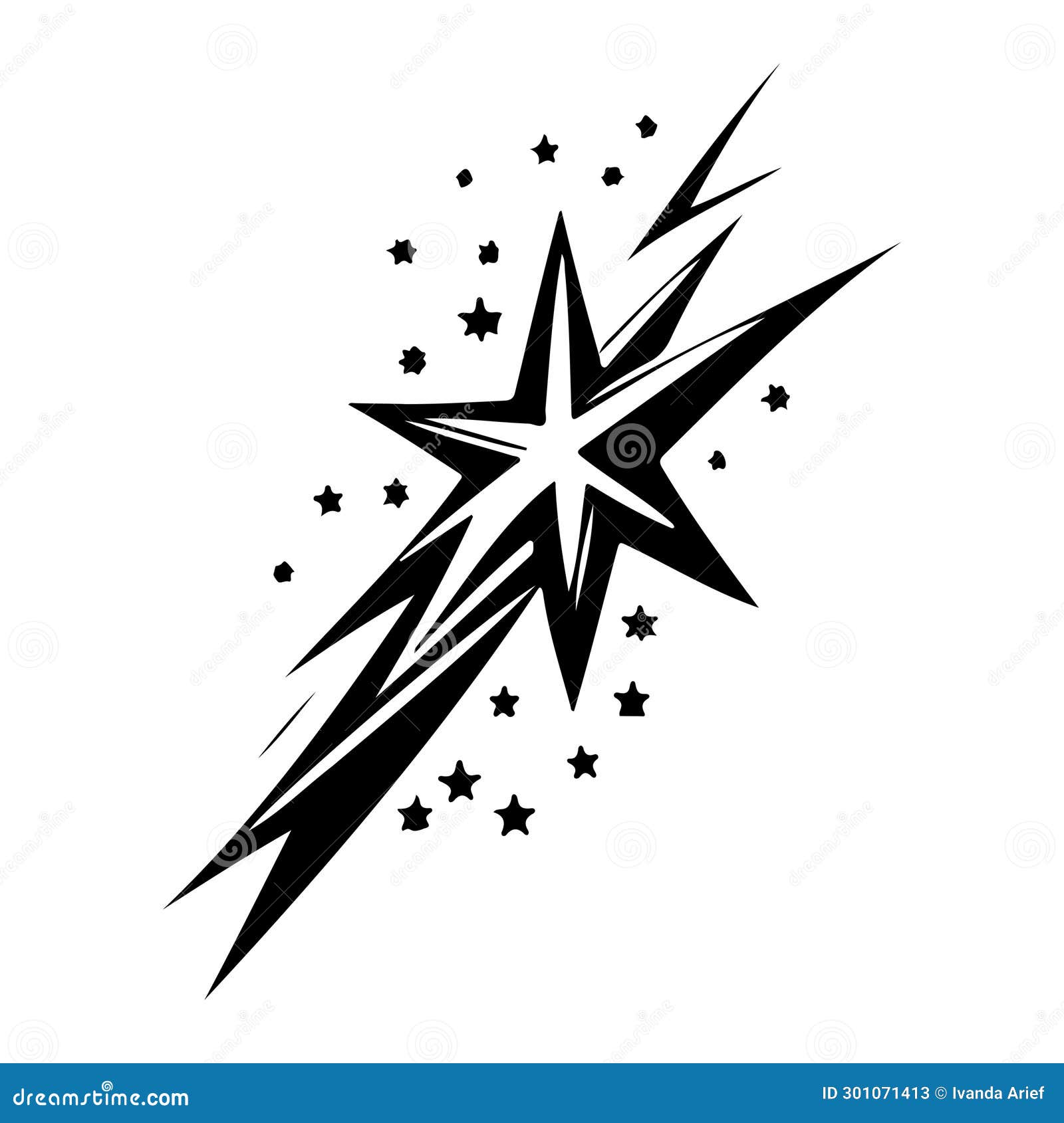 Star Cosmos Icon Hand Draw Black Colour Space Logo Symbol Perfect Stock ...