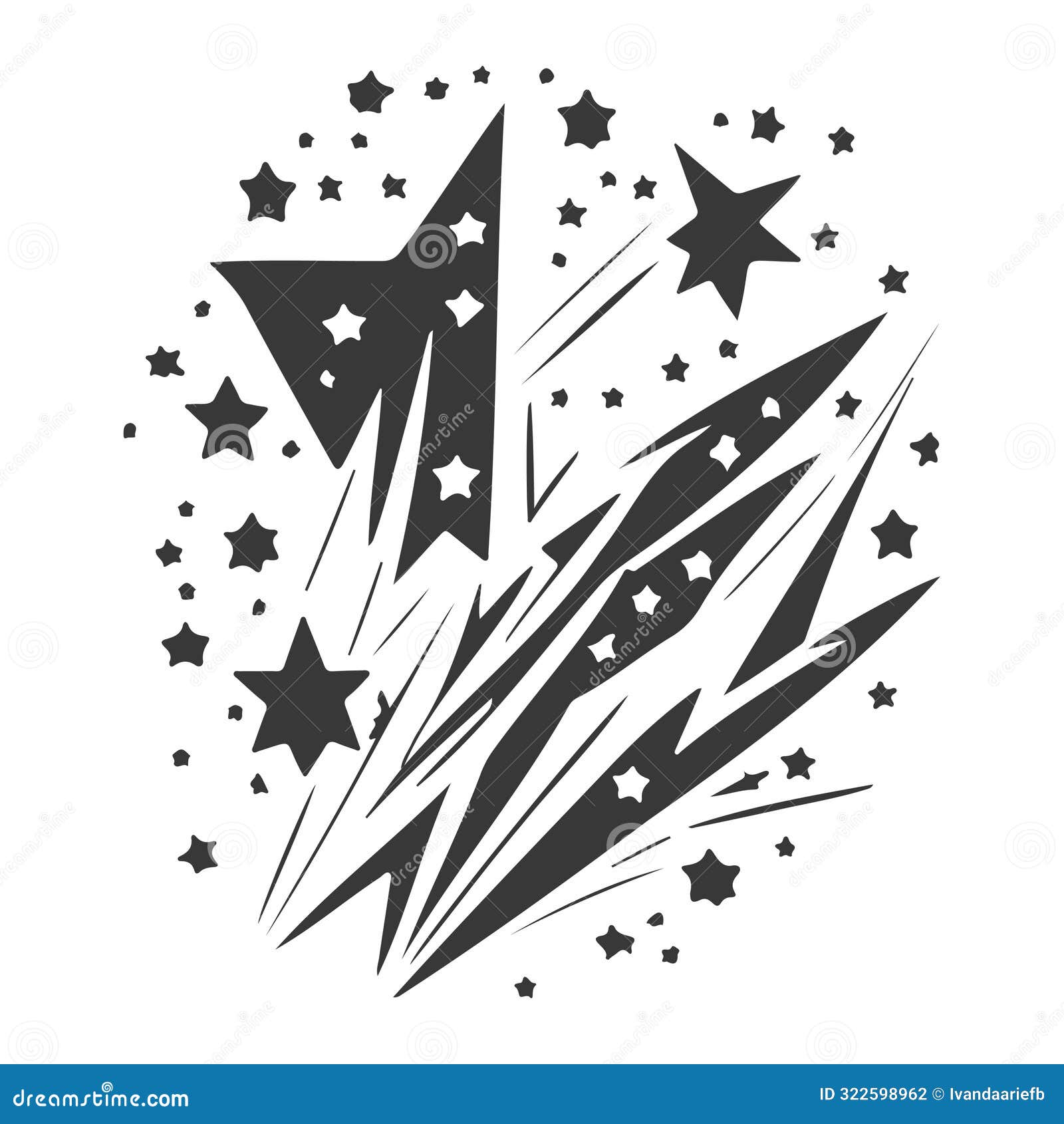 Star Cosmos Space Illustration Grey Stock Vector - Illustration of ...