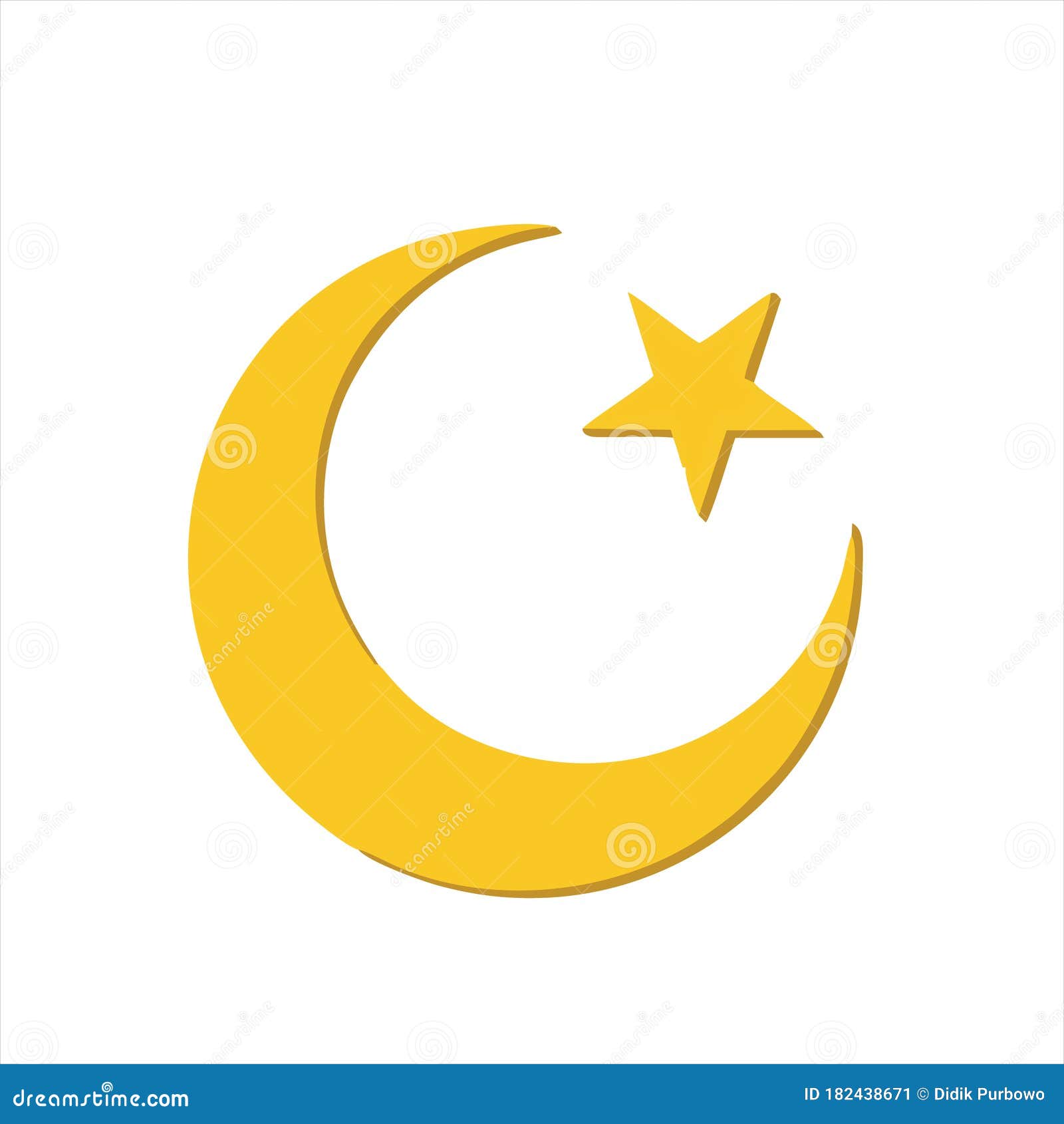 Star and Crescent Moon Icon Isolated on White Background. Star and ... Star and Crescent Moon Icon Isolated on White Background. Star and ...