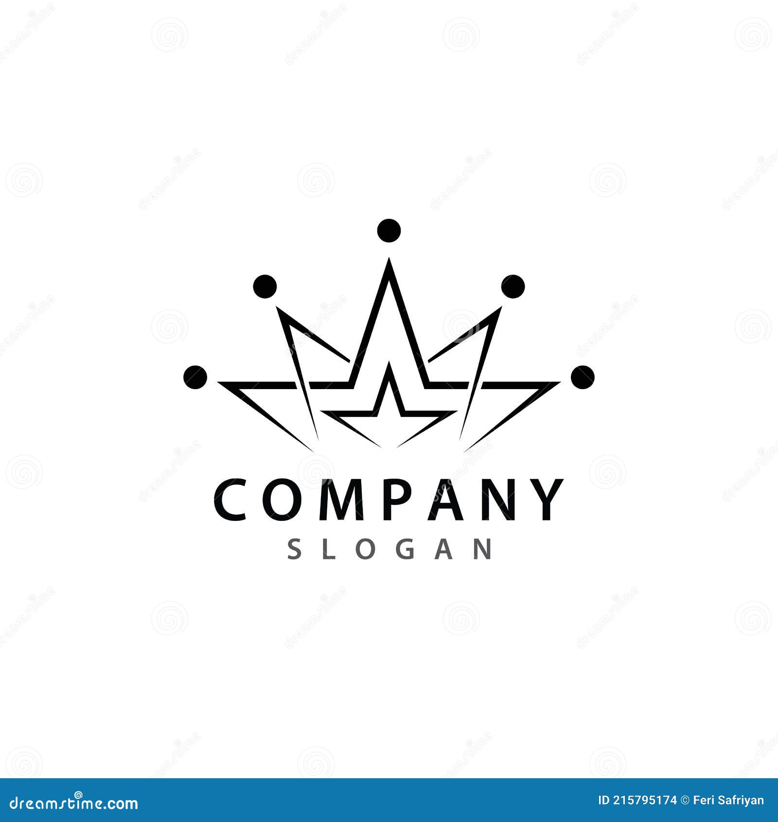 Star crown logo template stock vector. Illustration of graphic - 215795174