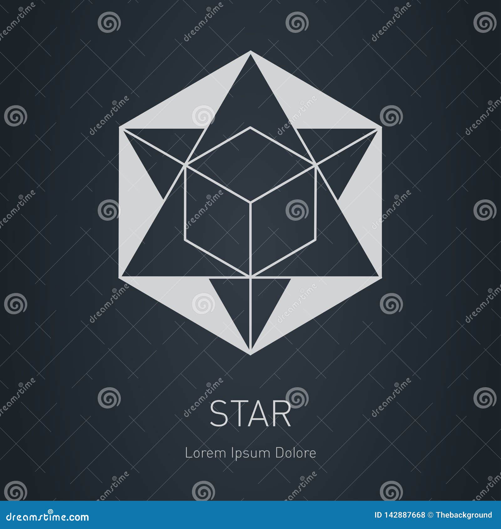 Star with Cube Inside. Design Element. Modern Stylish Logo Stock Vector ...
