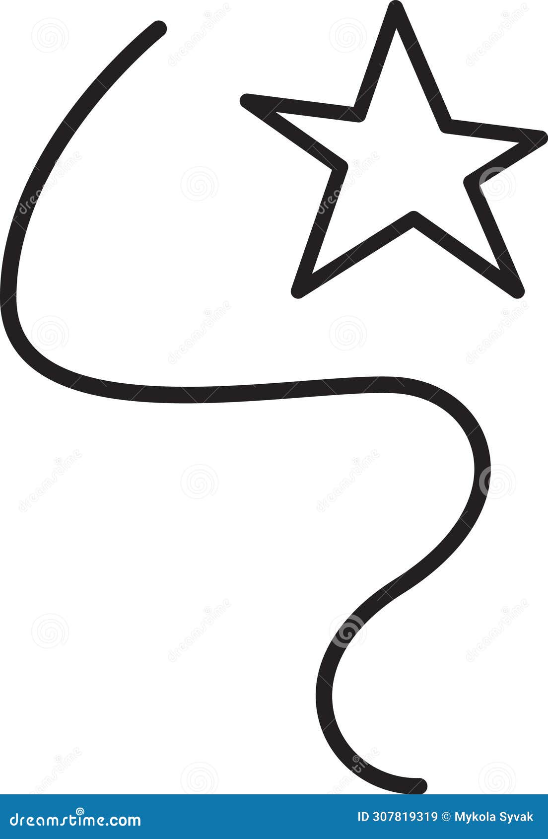 Star with Curve Doodle stock vector. Illustration of star - 307819319