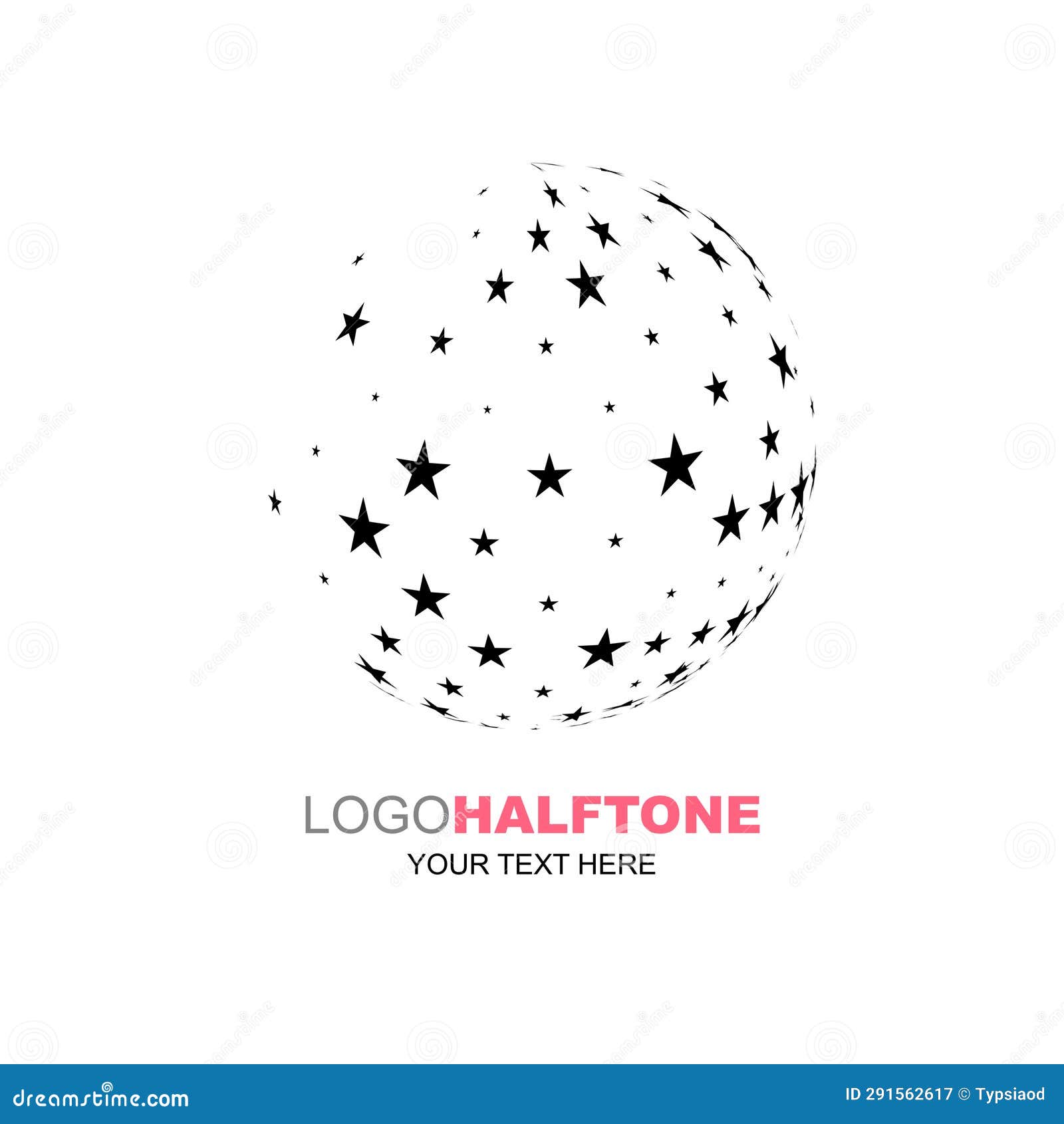 The Star in Curve Shape with Halftone Technic Printing Stock Vector ...