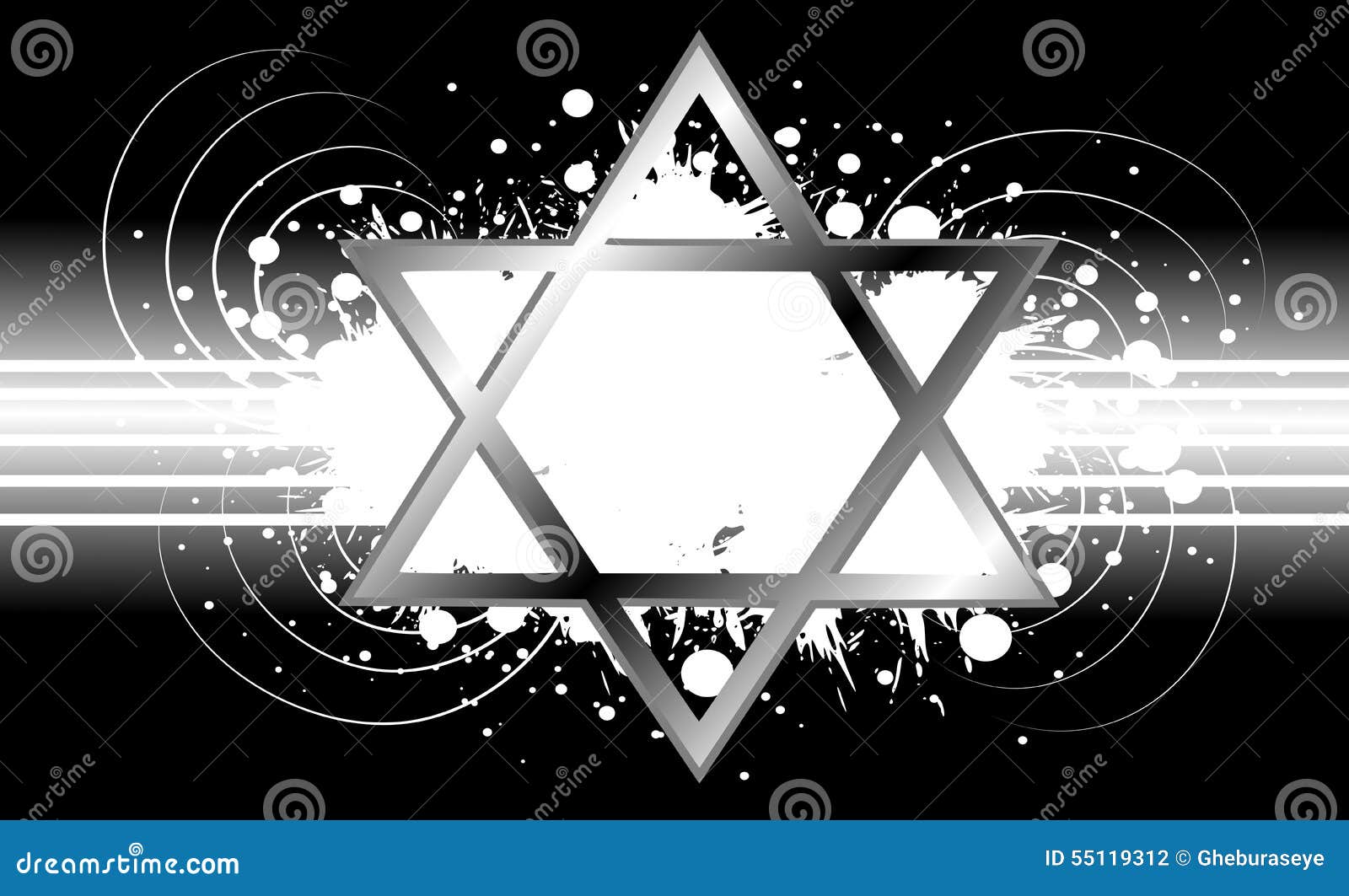 Star of David Background in Grey Tones Stock Illustration ...