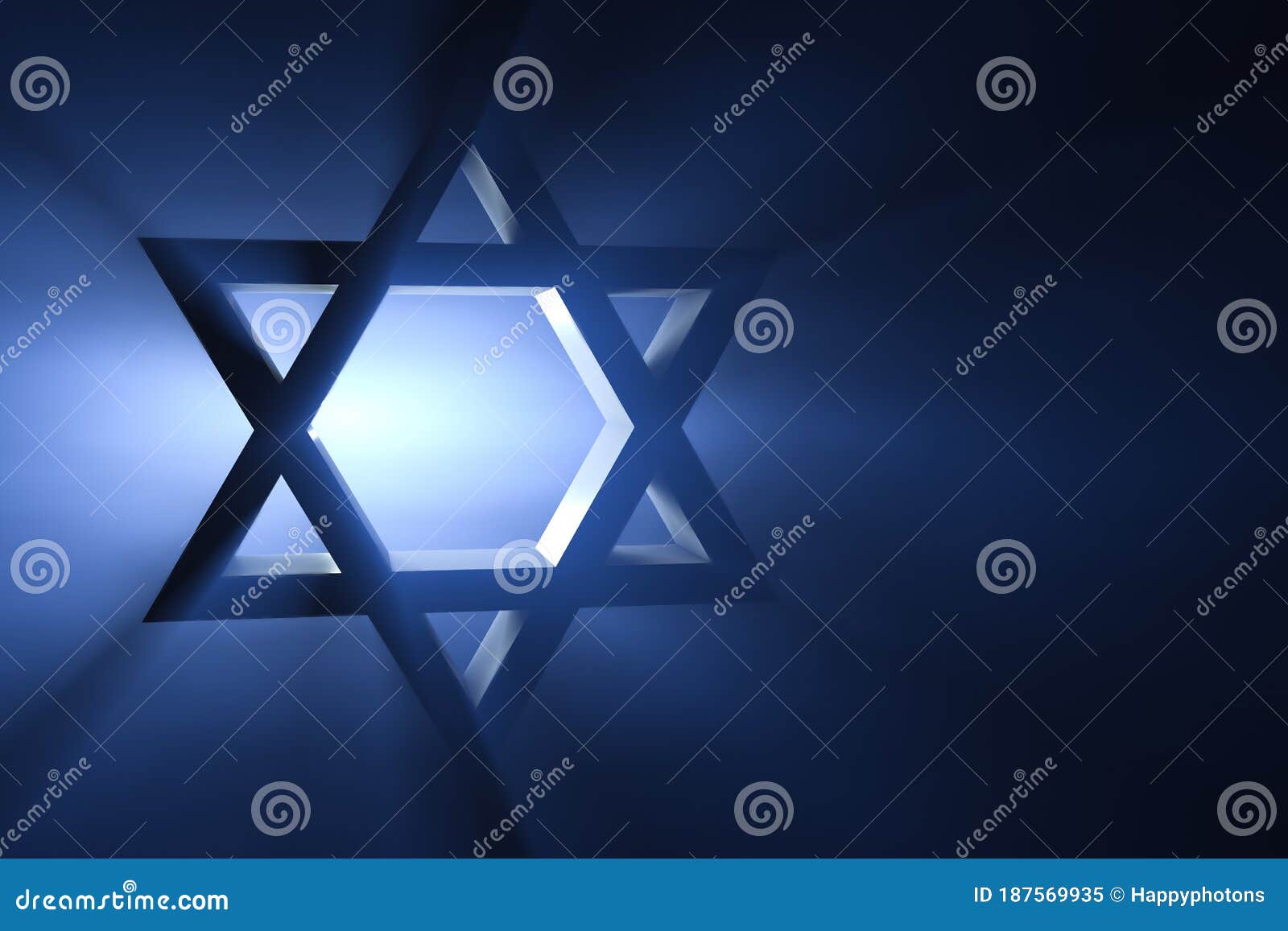 Star of David. Blue Spotlight in Background Stock Illustration ...