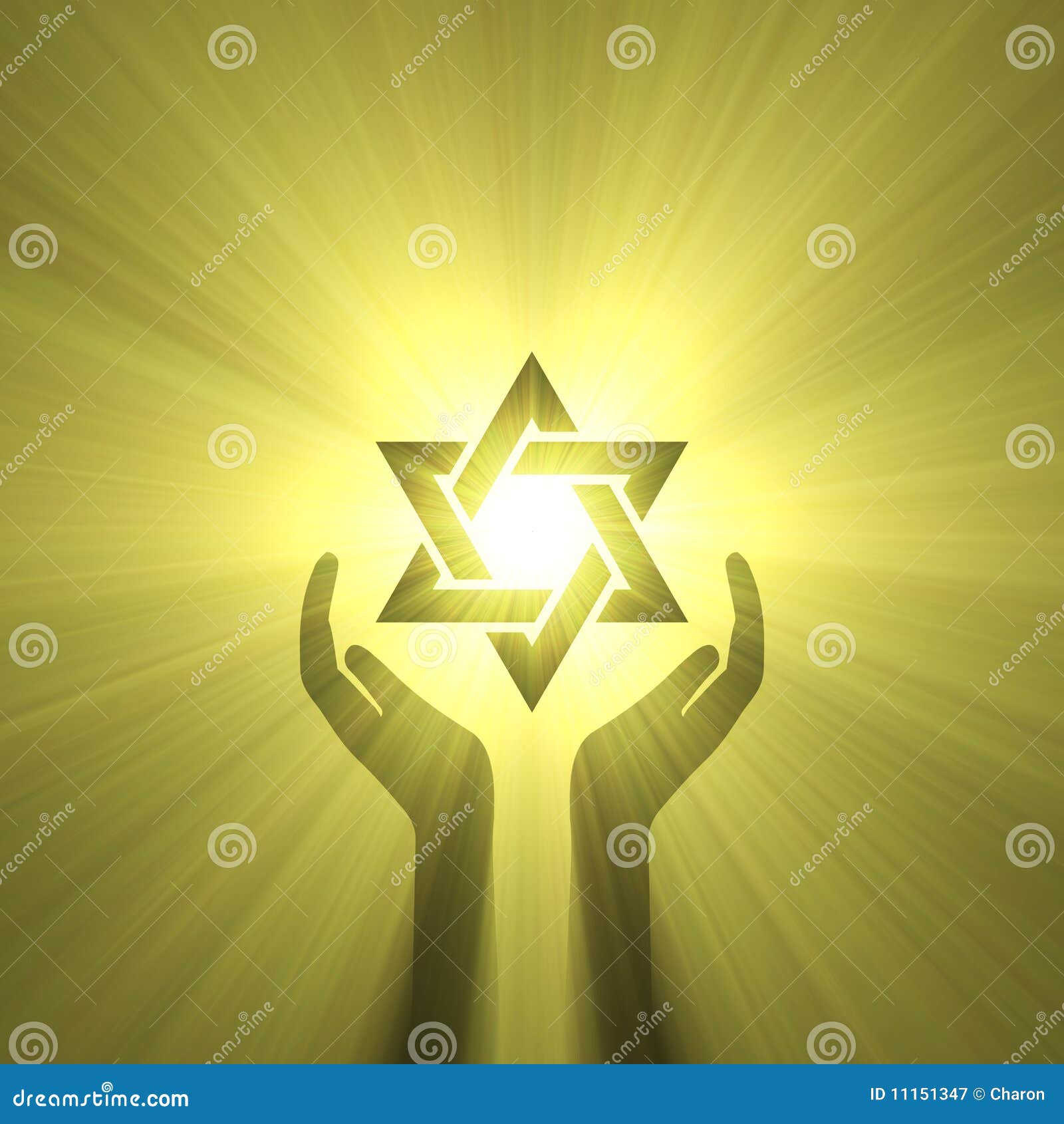 Star of David Hand Support Light Flare Stock Illustration ...