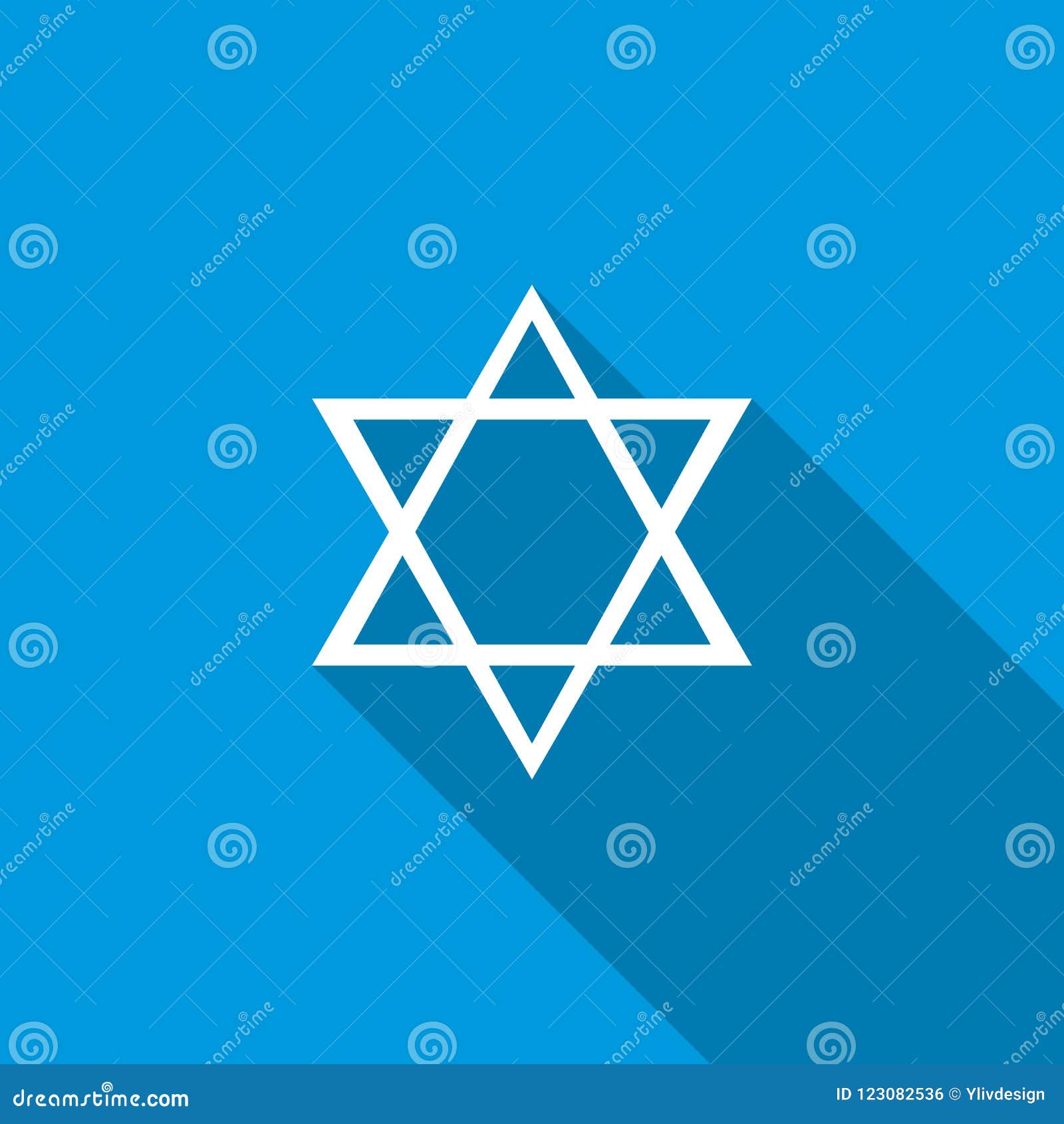 Star of David Icon, Flat Style Stock Illustration - Illustration of ...