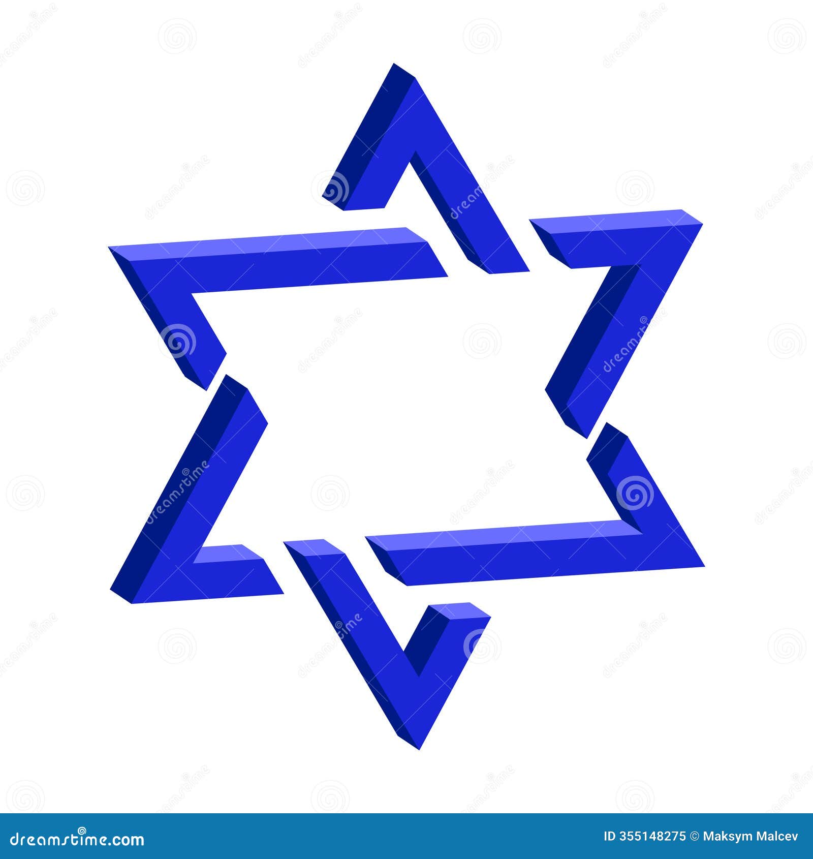 Star Of David Icon. Judaism Isometric Sign. Six Pointed Star. Cartoon ...