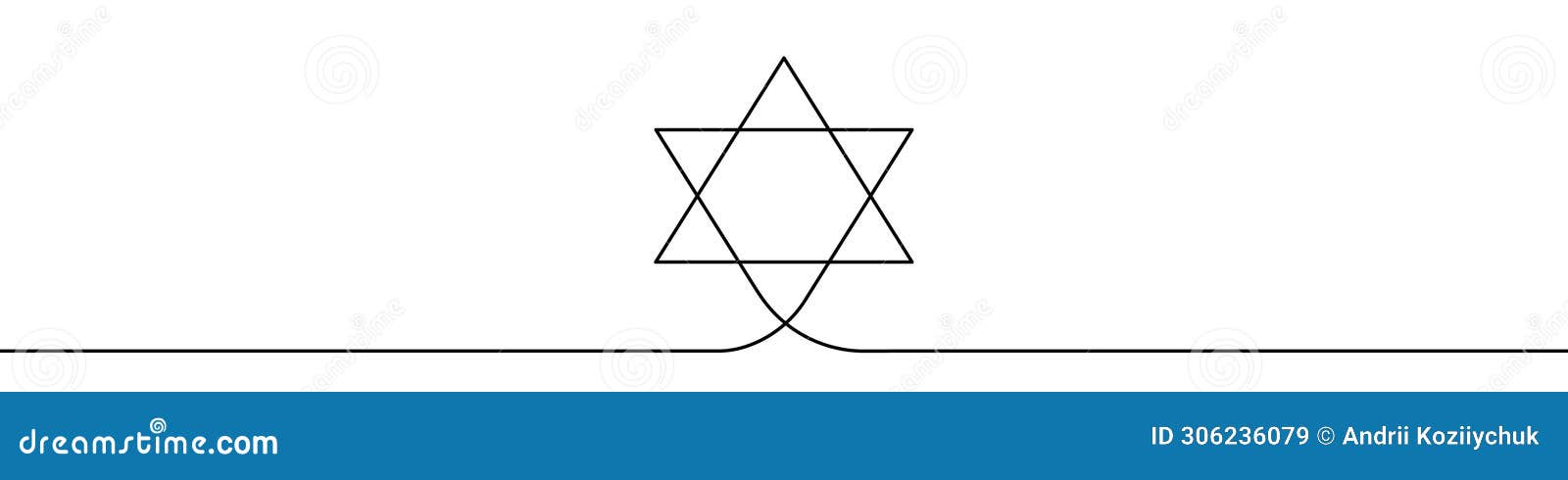 Star of David Icon Line Continuous Drawing Vector. One Line Star of ...