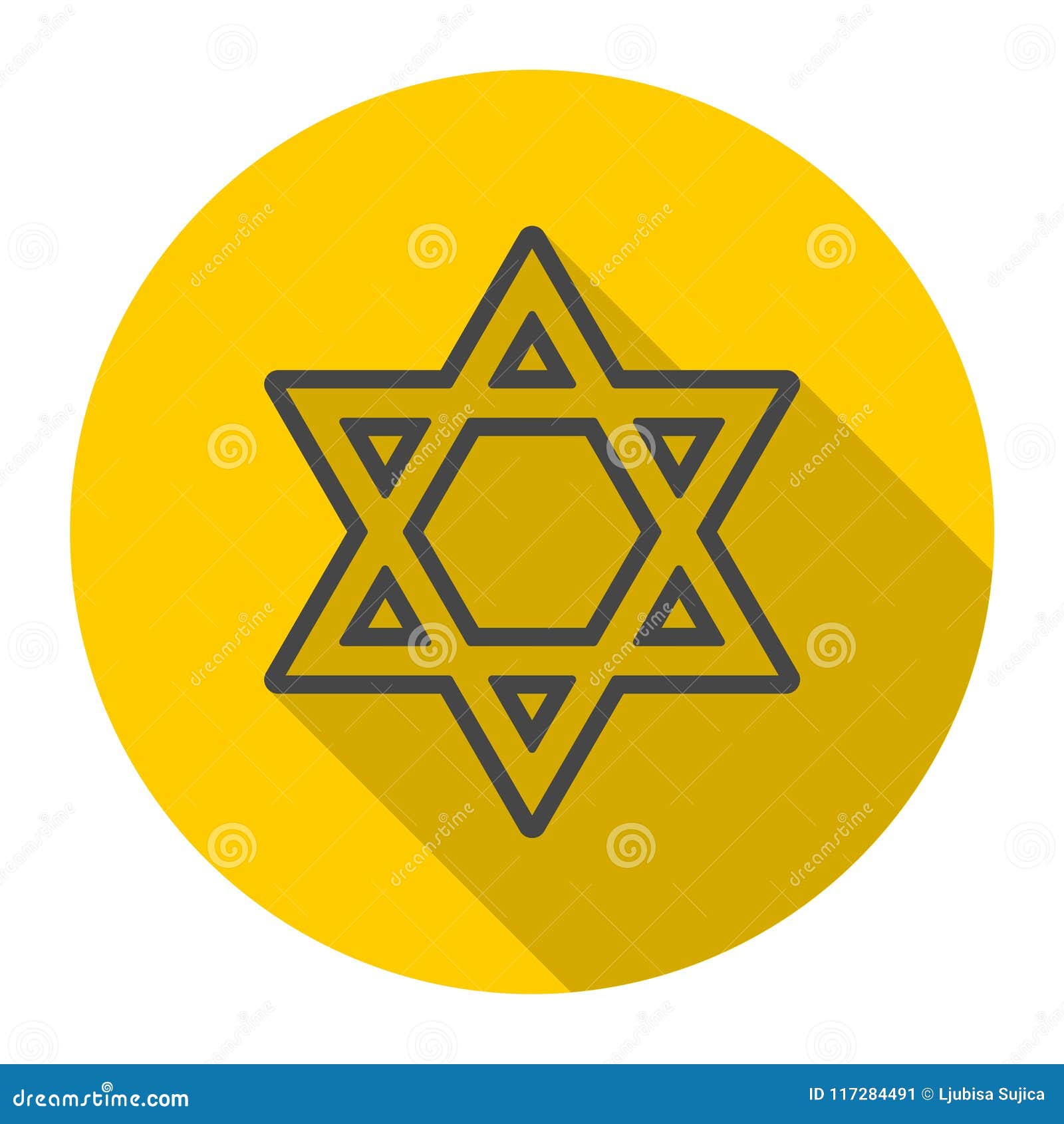 Star of David Icon with Long Shadow Stock Vector - Illustration of ...