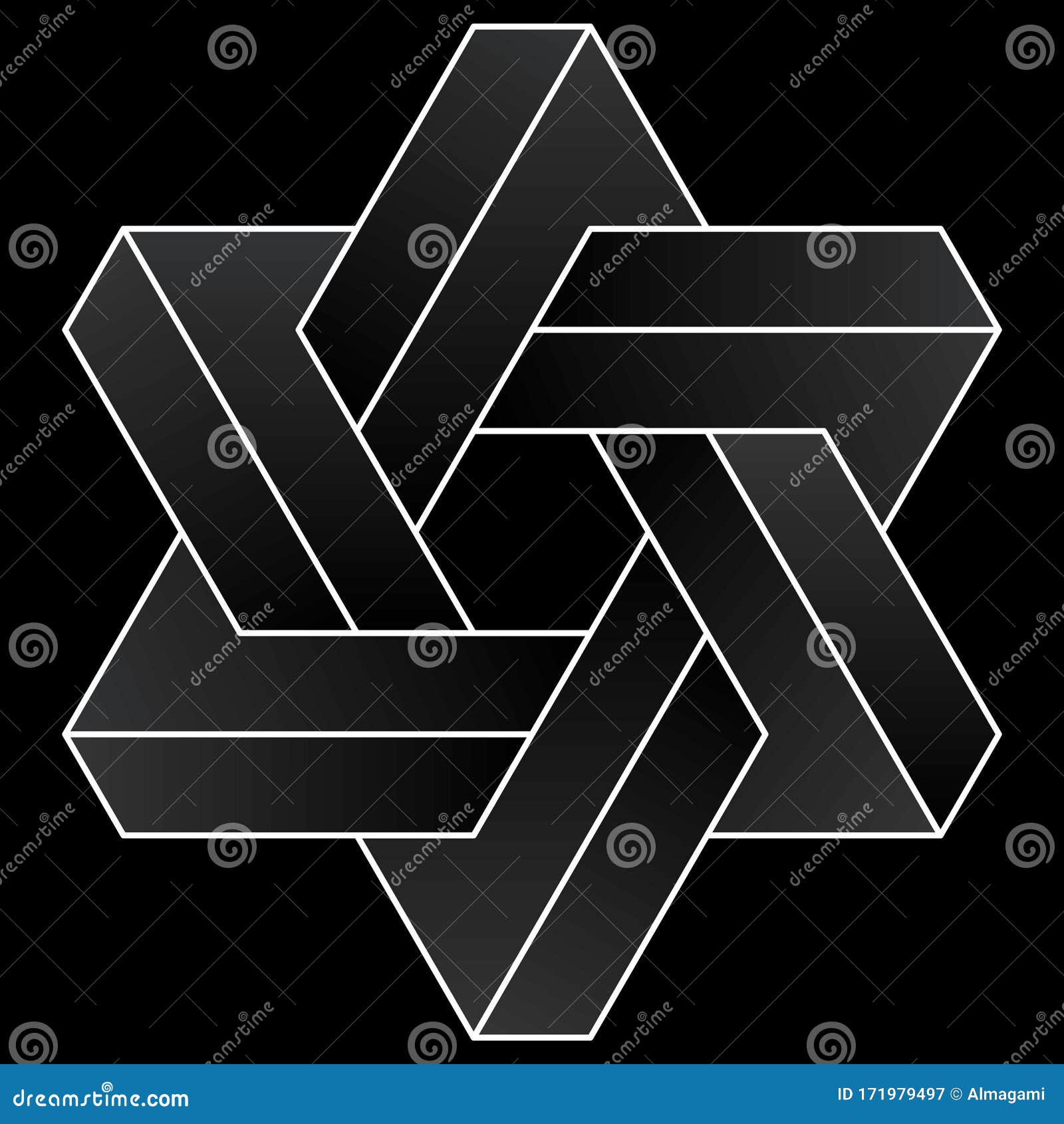 Star of David. Impossible Hexagram Shape Stock Vector - Illustration of ...