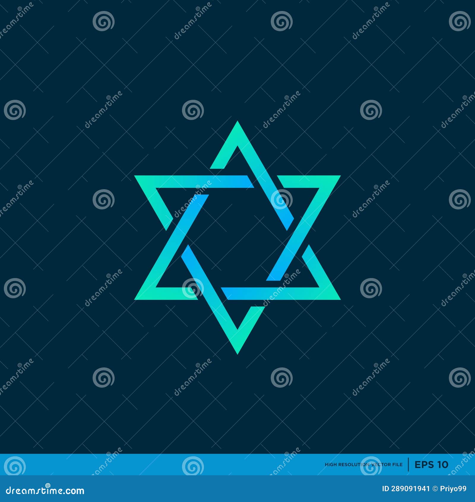 The Star of David Logo, Blue, Color Premium Vector Stock Vector ...