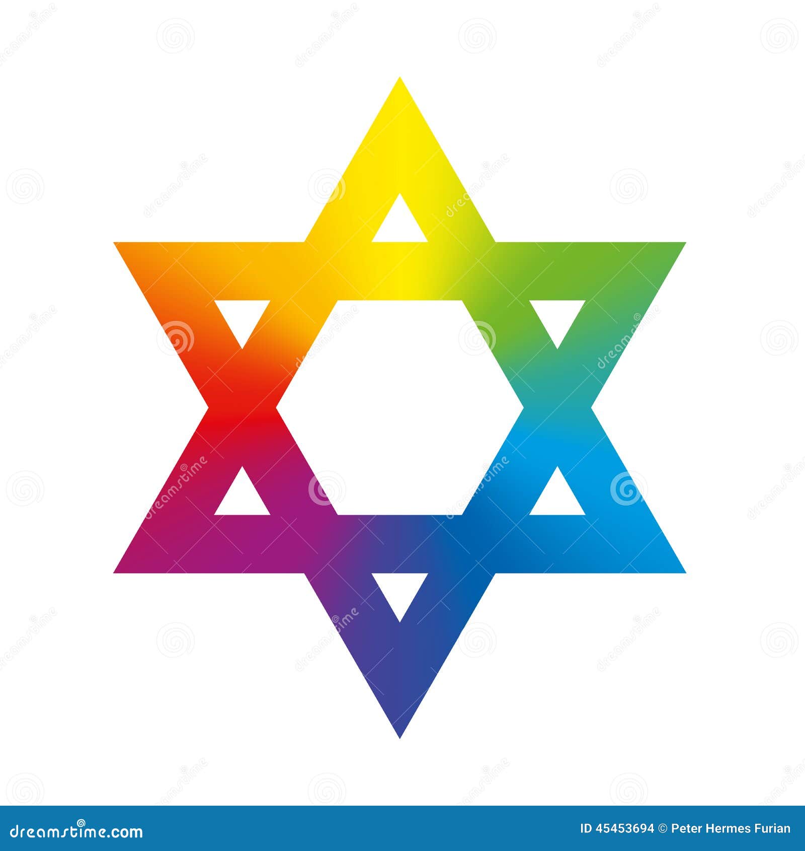 Star of David Rainbow Gradient White Stock Vector - Illustration of ...