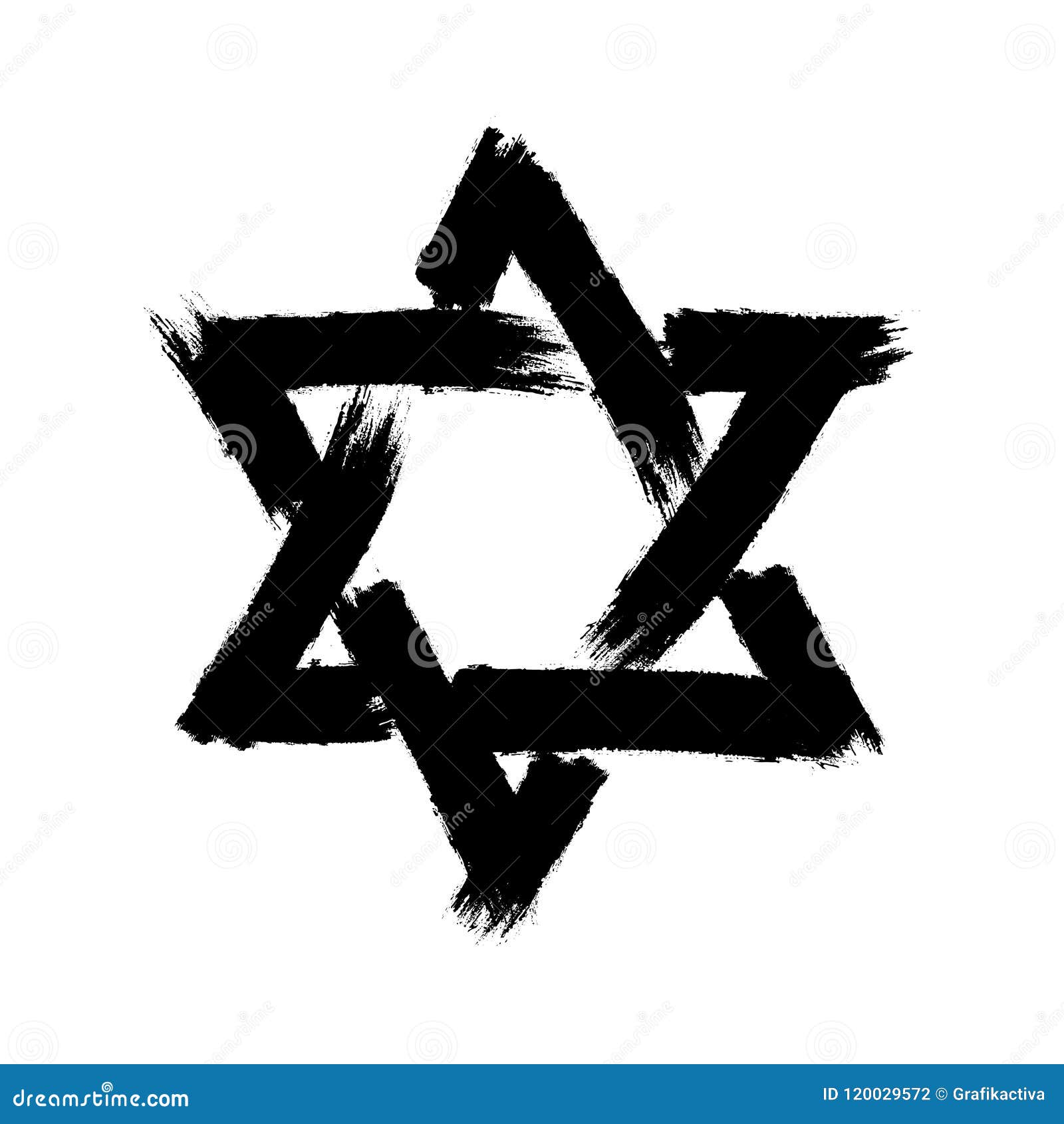 Star of David. Style Hand-drawn Thick Strokes Stock Vector ...