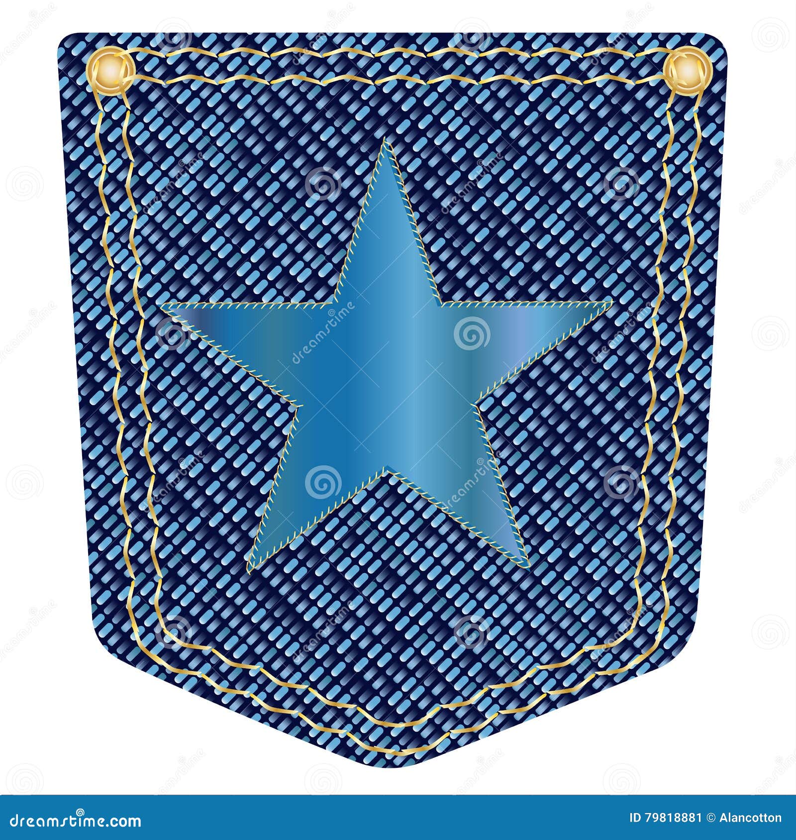 Star Denim Pocket stock illustration. Illustration of stitching - 79818881