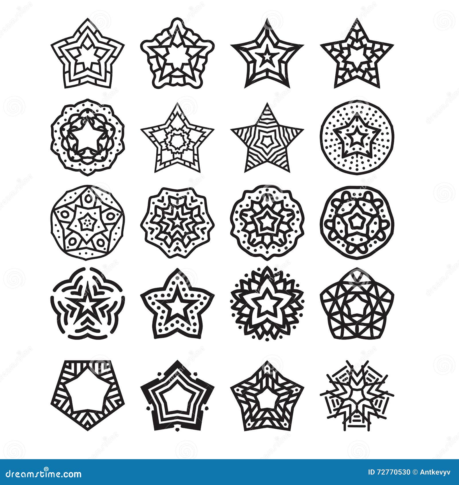 Star design set vector stock vector. Illustration of pattern - 72770530