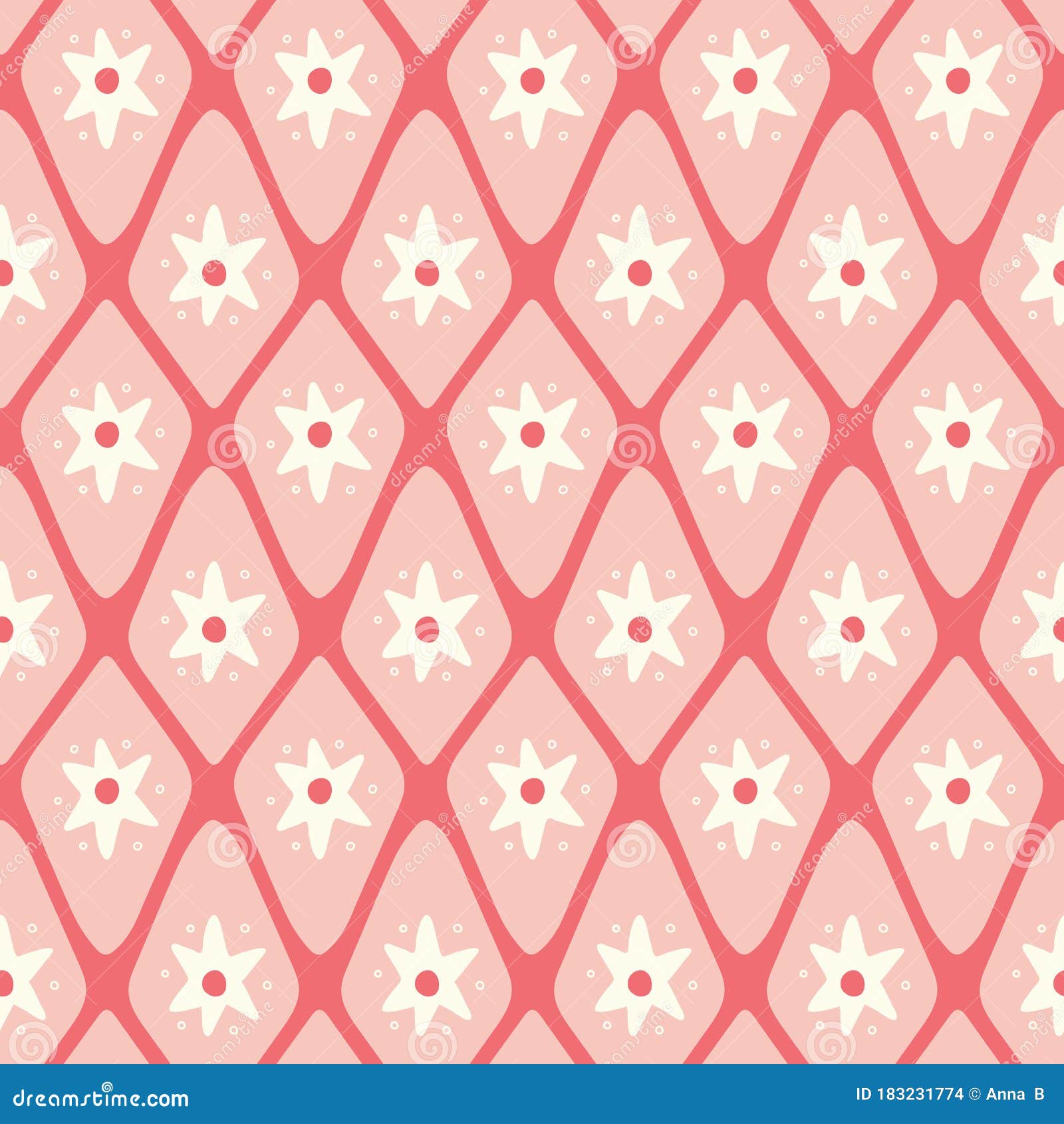 Star and Diamond Shape Pattern Design Background. Cute Geometric Vector ...