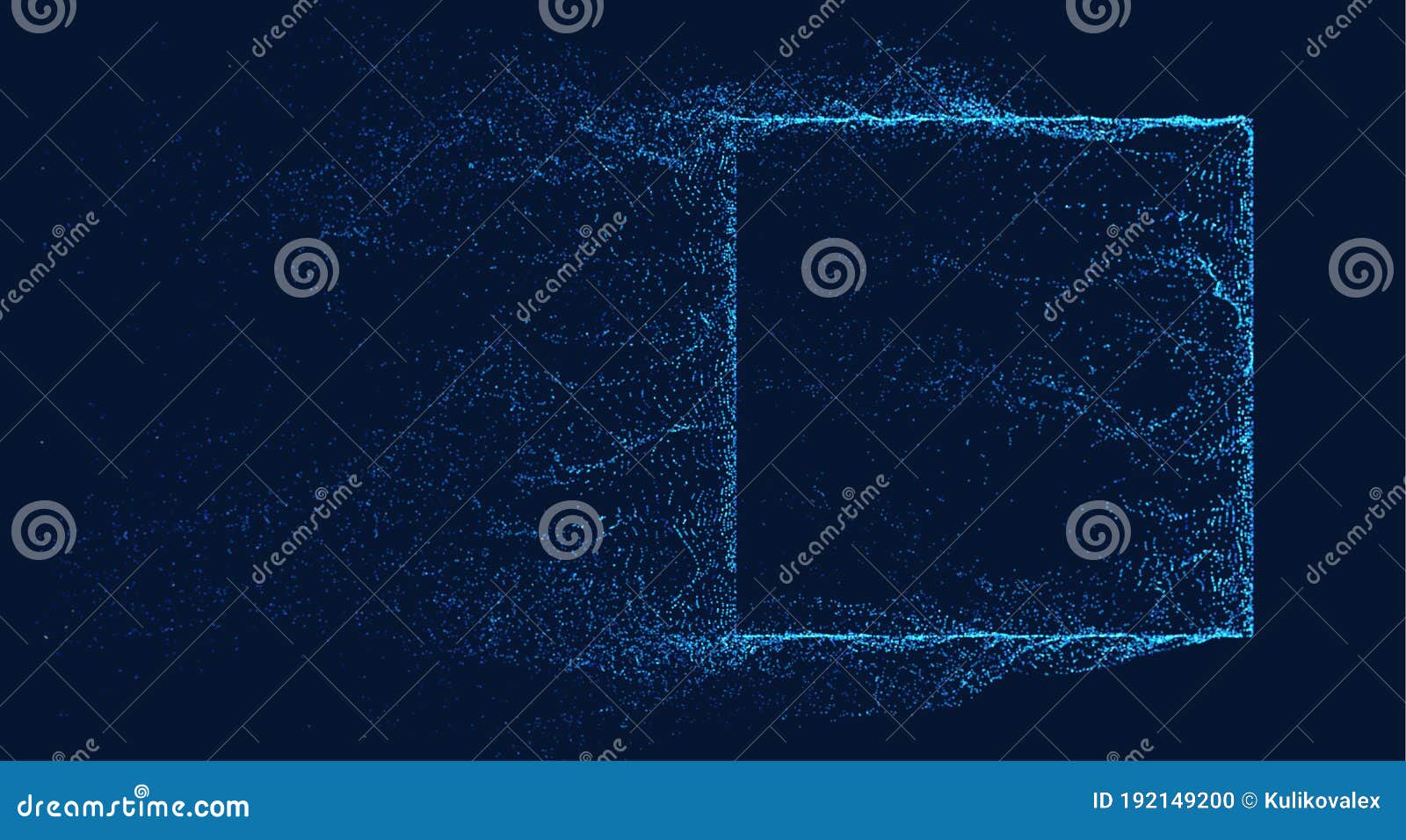 Square Dissolve Vector. Dust and Sand Wind Flow. Futuristic Frame Stock ...
