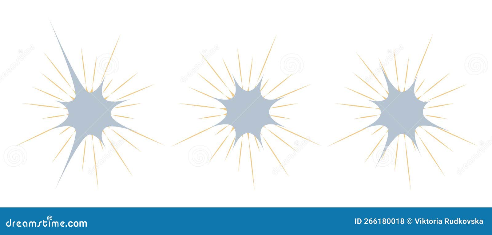 Star with Diverging Rays. Cartoon Explosion. Vector Set Stock Vector ...