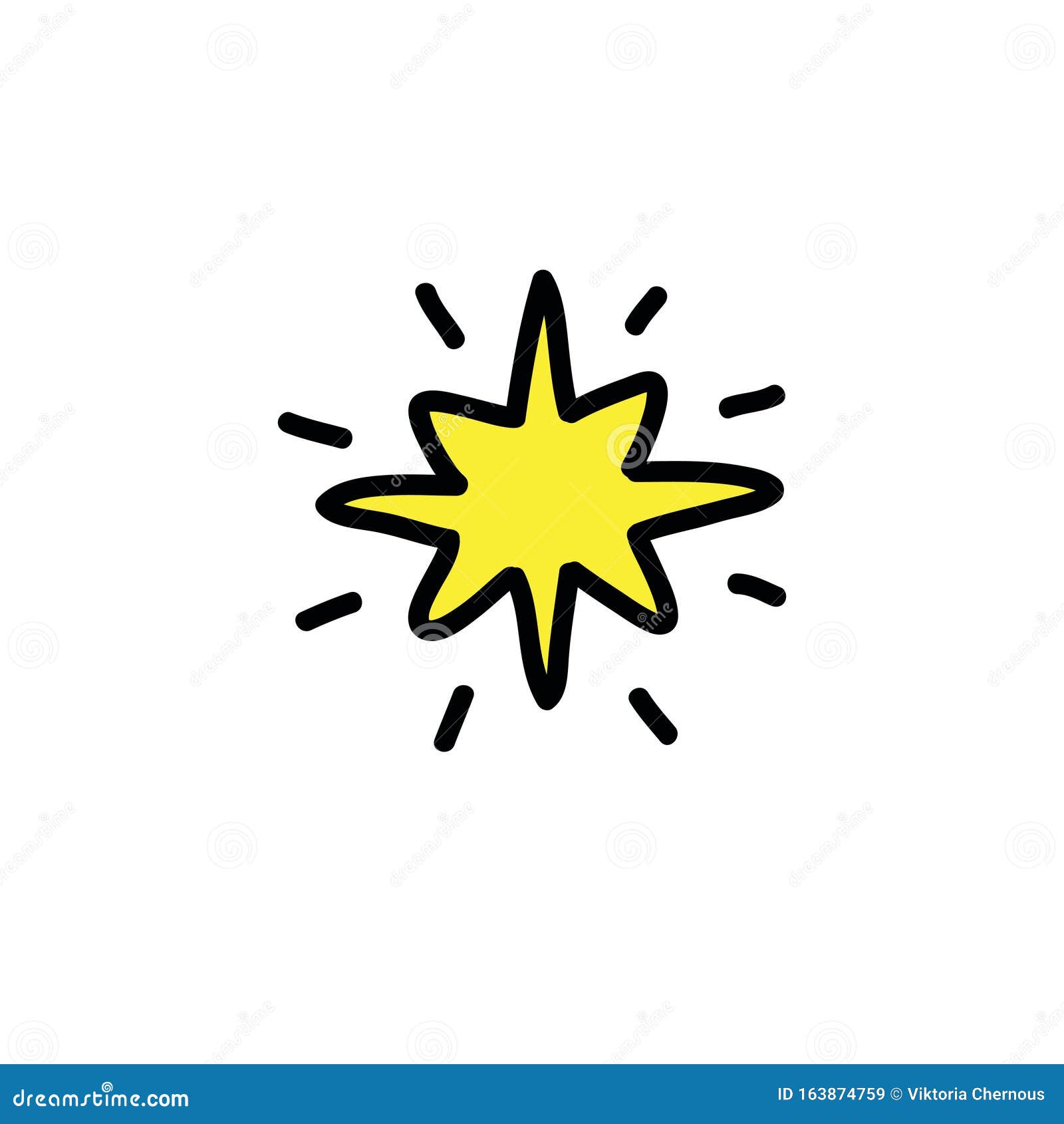 Star Doodle Icon, Vector Illustration Stock Illustration - Illustration ...