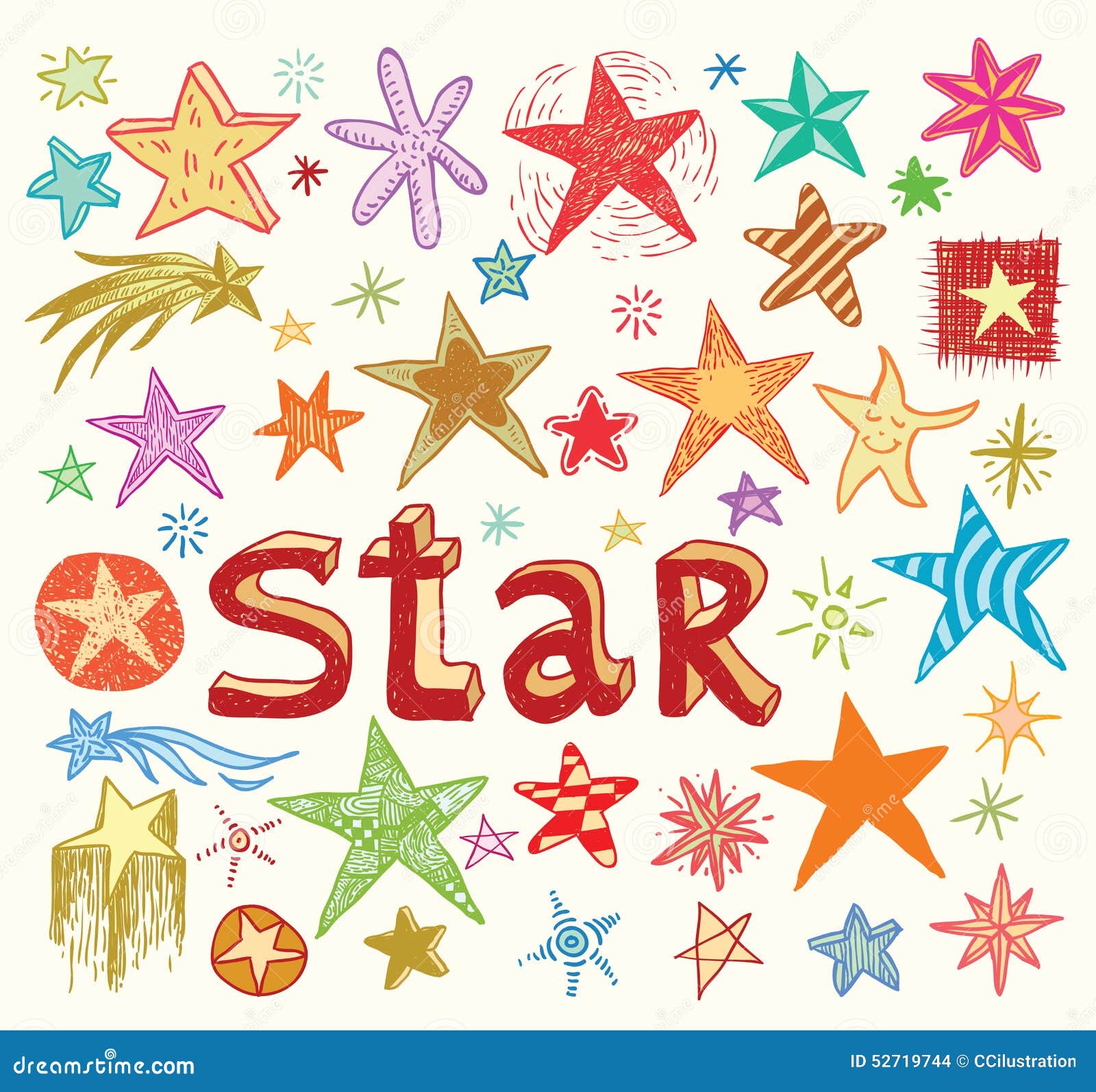 Star Doodles, Hand Drawn Vector Illustration Stock Vector ... Star Doodles, Hand Drawn Vector Illustration Stock Vector ...