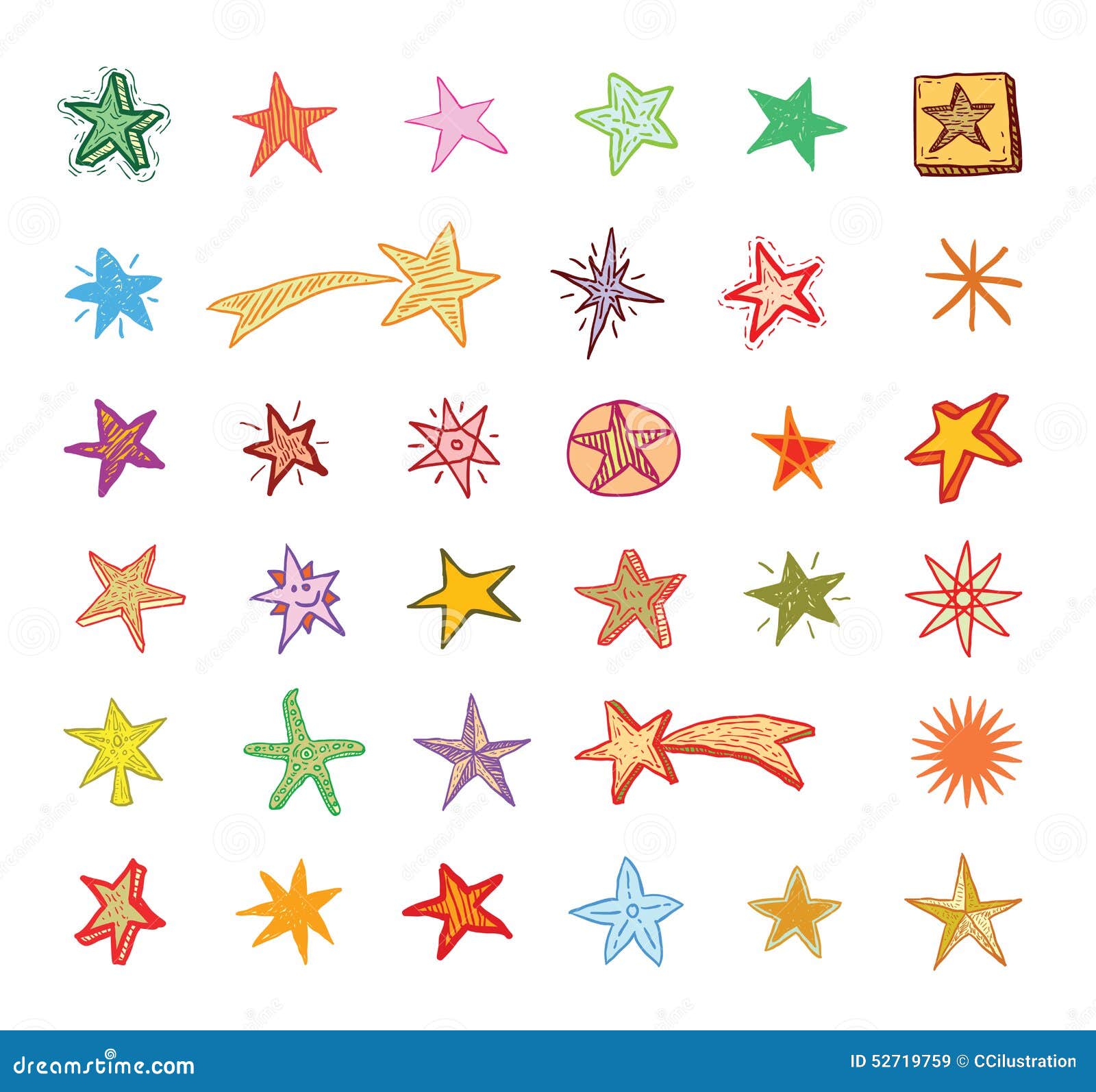 Star Doodles, Hand Drawn Vector Illustration Stock Vector ... Star Doodles, Hand Drawn Vector Illustration Stock Vector ...