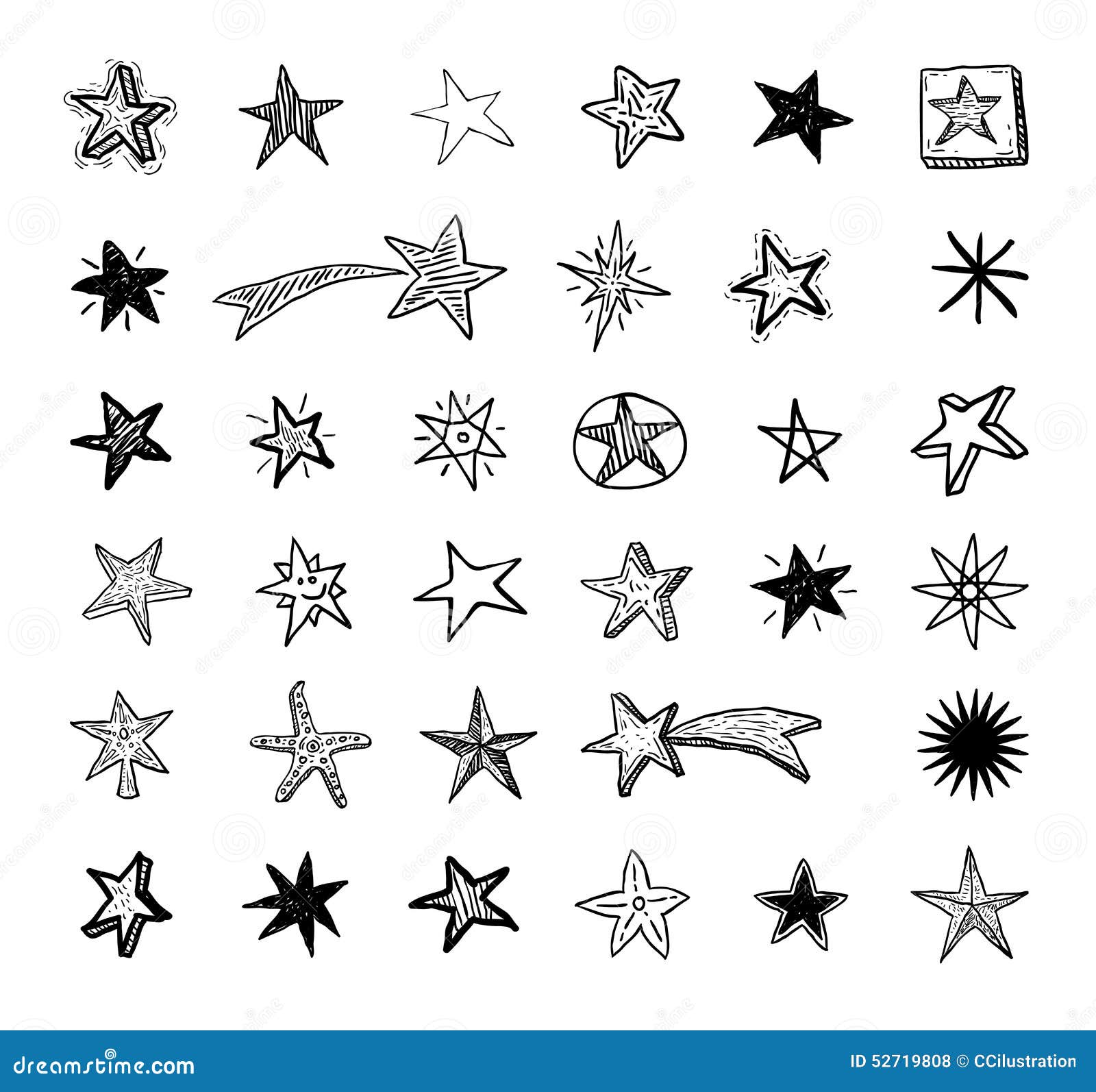 Star Doodles, Hand Drawn Vector Illustration Stock Vector ... Star Doodles, Hand Drawn Vector Illustration Stock Vector ...