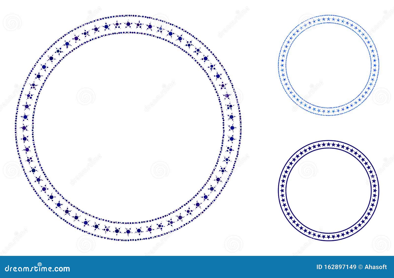 Star Double Circle Frame Mosaic Icon of Circles Stock Illustration ...